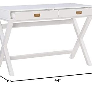 Linon Desk, White, 44"W x 20"D x 30"H