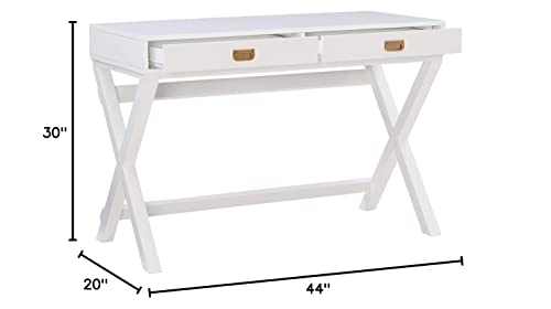 Linon Desk, White, 44"W x 20"D x 30"H