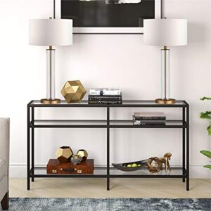 Henn&Hart 55" Wide Rectangular Console Table in Blackened Bronze, Entryway Table, Accent Table for Living Room, Hallway