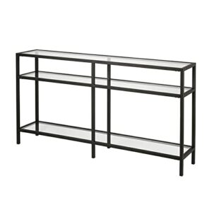 Henn&Hart 55" Wide Rectangular Console Table in Blackened Bronze, Entryway Table, Accent Table for Living Room, Hallway