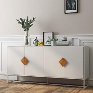 rasoo buffet cabinet white 4 doors modern kitchen buffet storage sideboard cabinet credenza cabinet cupboard with adjustable shelves