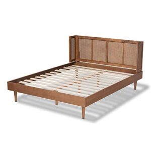 Baxton Studio Platform, Queen, Ash walnut