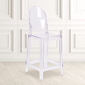 flash furniture ghost counter stool with oval back in transparent crystal