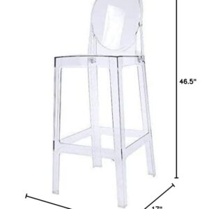 2xhome Transparent Ghost bar Stool, 30 inches, Clear,1 piece