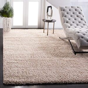 safavieh california premium shag collection 8’6″ square beige sg151 non-shedding living room bedroom dining room entryway plush 2-inch thick area rug