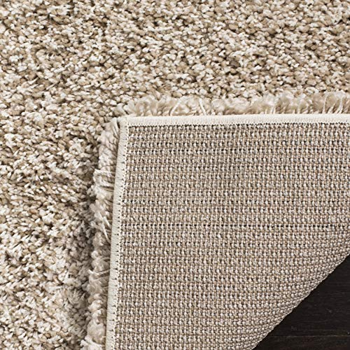 SAFAVIEH California Premium Shag Collection 8'6" Square Beige SG151 Non-Shedding Living Room Bedroom Dining Room Entryway Plush 2-inch Thick Area Rug