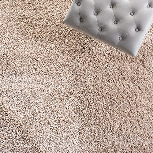 SAFAVIEH California Premium Shag Collection 8'6" Square Beige SG151 Non-Shedding Living Room Bedroom Dining Room Entryway Plush 2-inch Thick Area Rug