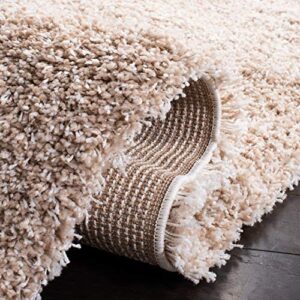 SAFAVIEH California Premium Shag Collection 8'6" Square Beige SG151 Non-Shedding Living Room Bedroom Dining Room Entryway Plush 2-inch Thick Area Rug