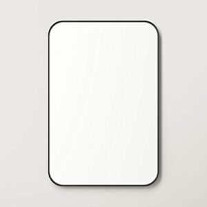 Better Bevel 30” x 40” Black Metal Framed Mirror | Rounded Rectangle Bathroom Wall Mirror