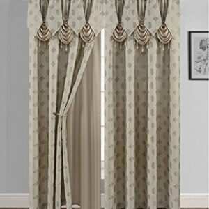 Glory Rugs 2pc Curtain Set with Panel Attached Valance and Backing 55"X84" Each Ragad Collection