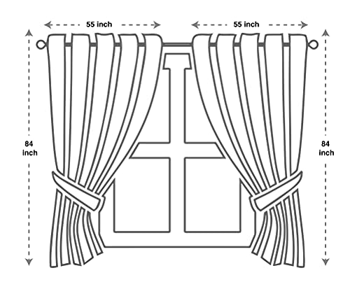 Glory Rugs 2pc Curtain Set with Panel Attached Valance and Backing 55"X84" Each Ragad Collection