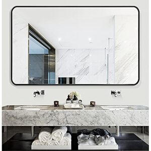 ckcy black bathroom mirror 30×40, large mirror 30 x 40 inch for wall, thicken metal frame mirror 40×30 wall mounted decor mirror 30 by 40 rectangle hanging horizontal or vertical