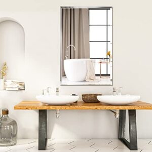 Villacola 30" x 40" Frameless Rectangle Mirror, Beveled Edge Bathroom Mirror for Wall, Vanity, Washroom, Living Room and More