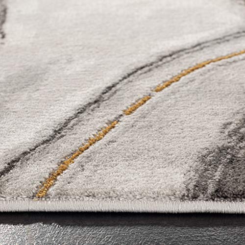 SAFAVIEH Craft Collection 9' x 12' Grey / Gold CFT819F Modern Abstract Non-Shedding Living Room Bedroom Dining Home Office Area Rug