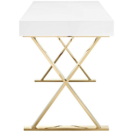 Modway Sector Office Desk, White Gold