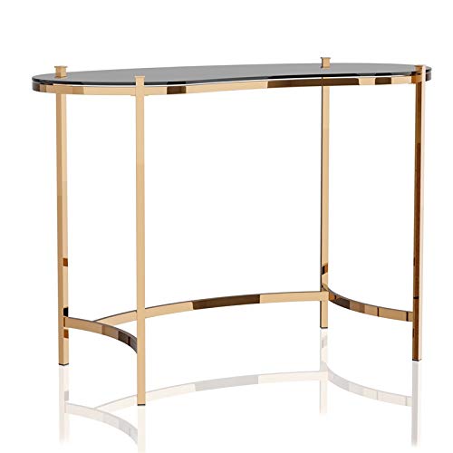 Furniture of America Lythy Contemporary Glass Top Console Table in Gold