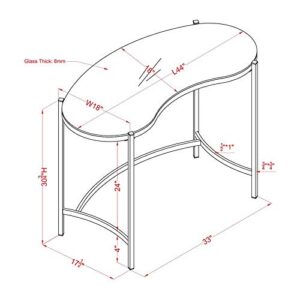 Furniture of America Lythy Contemporary Glass Top Console Table in Gold