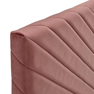 Modway Alyson Angular Channel Tufted Performance Velvet Full/Queen Headboard in Dusty Rose