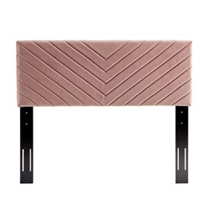 Modway Alyson Angular Channel Tufted Performance Velvet Full/Queen Headboard in Dusty Rose