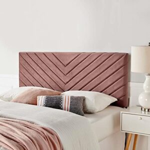 Modway Alyson Angular Channel Tufted Performance Velvet Full/Queen Headboard in Dusty Rose