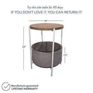 Nathan James Round Modern Side Accent or End Table for Living Room and Bedroom and Nursery Room