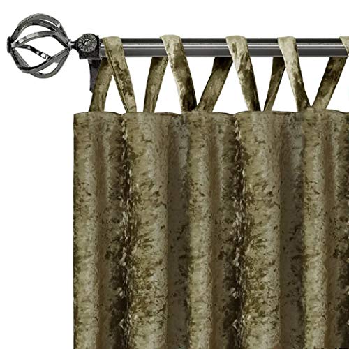 Vickers Harper Criss-Cross 84 Inch Velvet Solid Tab Top Single Curtain Panel in Grey