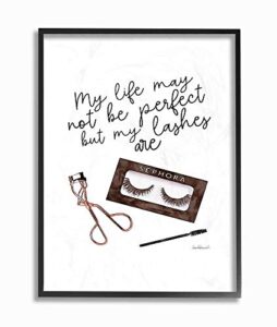 stupell industries my lashes are perfect fashion typography black framed wall art, 24 x 30, multi-color