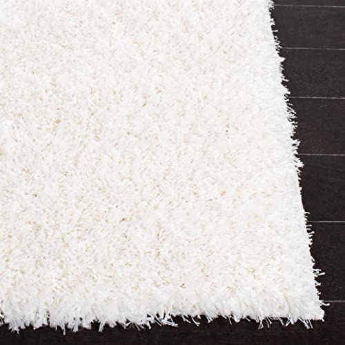 SAFAVIEH Charlotte Shag Collection 4' x 6' White SGC720W Non-Shedding Living Room Bedroom Dining Room Entryway Plush 2-inch Thick Area Rug