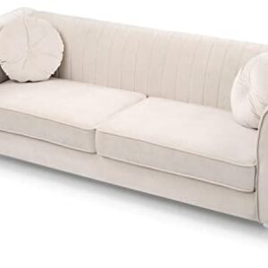 Glory Furniture Delray Sofa, Ivory. Living Room Furniture, 3 Seater