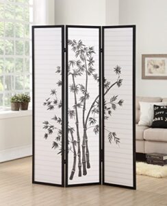 roundhill furniture 3-panel oriental shoji room divider screen, black