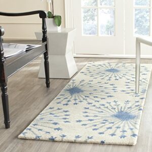 SAFAVIEH Bella Collection 5' Square Beige/Blue BEL123B Handmade Premium Wool Area Rug