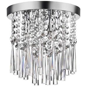 dainolite jos-10-3-fh-pc josephine crystal flush mount fixture, 3-light, polished chrome