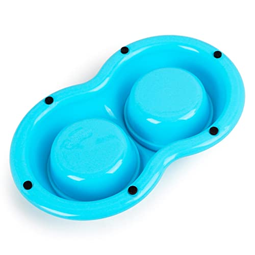 FUUIE Bowls for Food and Water Stainless Steel PP Double Bowls Food Anti Ants Water Dog Bowl Cat Feeder Cat Pet Bowl (Color : Blue)