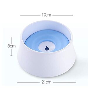 FUUIE Bowls for Food and Water Pet Bowl Floating Non-Wetting Mouth Cat Bowl Puppy Cat Food Drinking Tilt Feeder Plastic Portable Dog Bowl (Color : Blue)