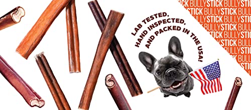 FOODIEPAWS All Natural 6-inch Mega Bully Sticks Odor Free USA Packed for Medium, Large Dogs-100% Free-Range Grass-Fed Beef-Single Ingredient & Rawhide Free-Longer Lasting Dental Dog Chews 15 Pcs