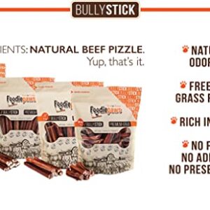 FOODIEPAWS All Natural 6-inch Mega Bully Sticks Odor Free USA Packed for Medium, Large Dogs-100% Free-Range Grass-Fed Beef-Single Ingredient & Rawhide Free-Longer Lasting Dental Dog Chews 15 Pcs