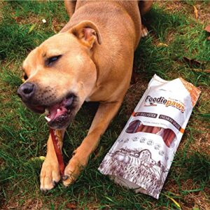 FOODIEPAWS All Natural 6-inch Mega Bully Sticks Odor Free USA Packed for Medium, Large Dogs-100% Free-Range Grass-Fed Beef-Single Ingredient & Rawhide Free-Longer Lasting Dental Dog Chews 15 Pcs