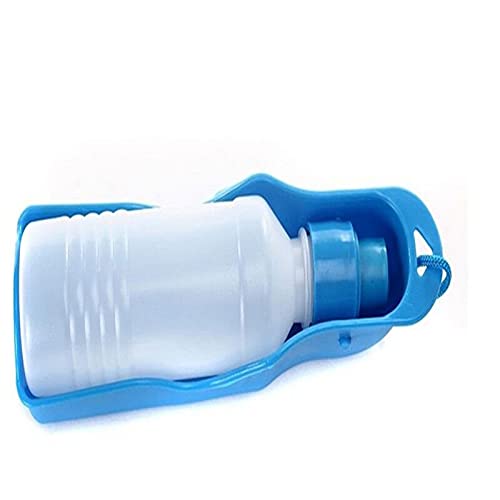 FUUIE Bowls for Food and Water Pet Dog Travel Water Bottle Dispenser Foldable Plastic Cat Drinking Water Feeder Portable Outdoor Pet Puppy Bowl Drinker 500ML (Color : Blue)