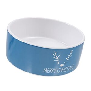 ceramic dog bowls christmas pet food bowl cat feeder bowl pet food water feeder for dog cat puppy kitten ( color : blue )