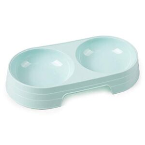 fuuie bowls for food and water easy to clean bowl pet food water feeder, candy color plastic pet double bowls,dog cat bowl pet feeding supplies (color : blue)