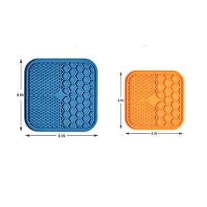 FUUIE Bowls for Food and Water Pet Bowl/Pet Universal/Silicone/Blue Orange/Choke Prevention Slow Food Dog Licking Plate (Color : A)