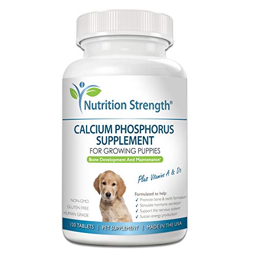 Nutrition Strength Calcium Phosphorus for Dogs Supplement, Provide Calcium for Puppies, Promote Healthy Dog Bones and Puppy Growth Rate, Dog Bone Supplement, 120 Chewable Tablets