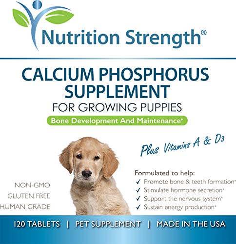 Nutrition Strength Calcium Phosphorus for Dogs Supplement, Provide Calcium for Puppies, Promote Healthy Dog Bones and Puppy Growth Rate, Dog Bone Supplement, 120 Chewable Tablets