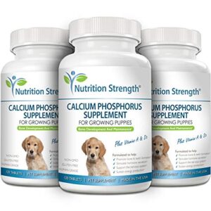 Nutrition Strength Calcium Phosphorus for Dogs Supplement, Provide Calcium for Puppies, Promote Healthy Dog Bones and Puppy Growth Rate, Dog Bone Supplement, 120 Chewable Tablets