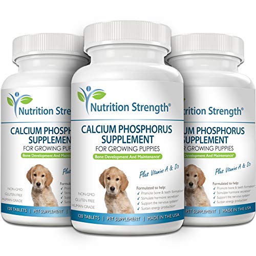 Nutrition Strength Calcium Phosphorus for Dogs Supplement, Provide Calcium for Puppies, Promote Healthy Dog Bones and Puppy Growth Rate, Dog Bone Supplement, 120 Chewable Tablets