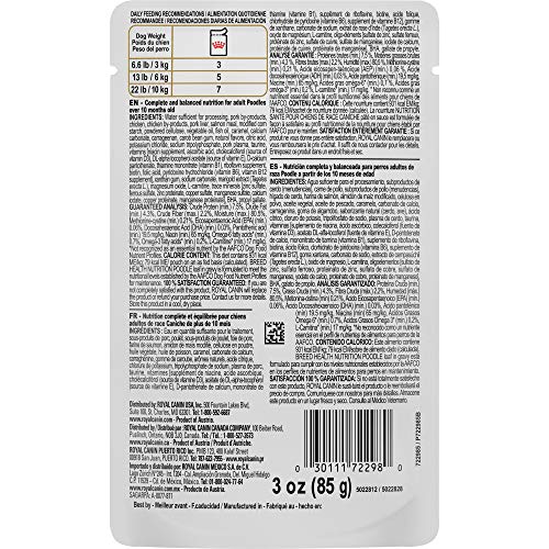 Royal Canin Breed Health Nutrition Poodle Loaf in Gravy Pouch Dog Food, 3 oz Pouch (Pack of 12), 722985