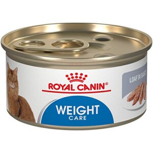 royal canin feline weight care loaf in sauce canned adult wet cat food, 3 oz cans 24-count