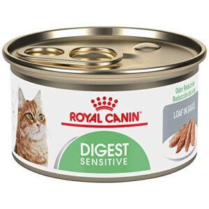 royal canin feline care nutrition digest sensitive loaf in sauce canned cat food, 3 oz can (pack of 24)