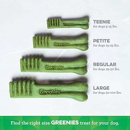 GREENIES Original TEENIE Natural Dog Dental Care Chews Oral Health Dog Treats, 36 oz. Pack (130 Treats)