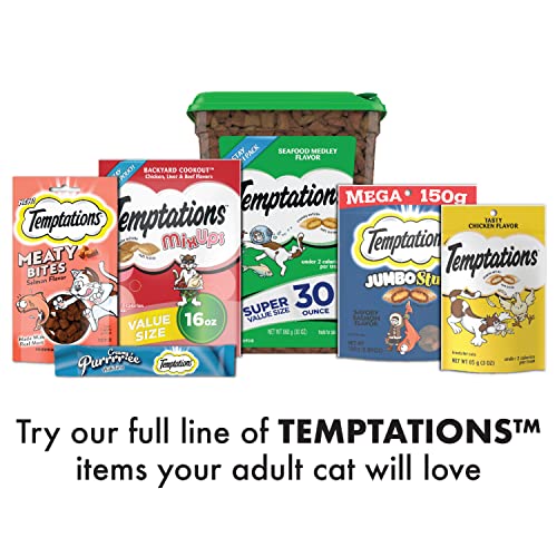 Temptations Kitten Treats, Chicken & Dairy and Salmon & Dairy, Crunchy and Soft Treat, 4-Pack Multipack (6.3 Ounce Per Pack)